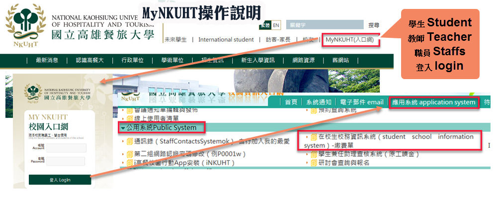 新版網頁說明及MyNKUHT操作說明